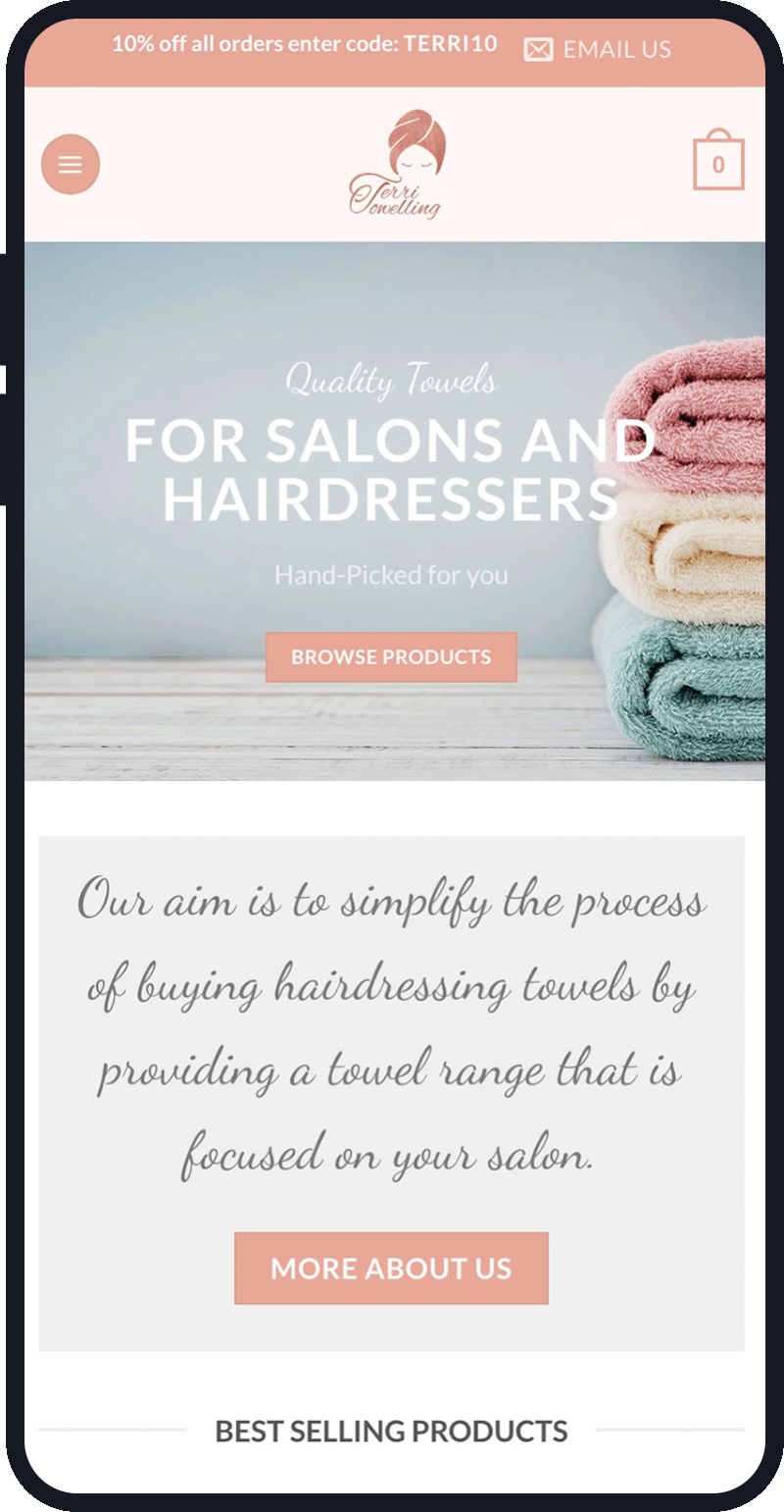 Terri Towelling - Luno - A web design company in Dover, Kent